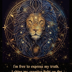Leo Sign Wallpaper Poster Positive Affirmation Digital Download PNG ...