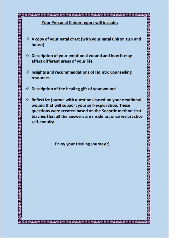 The Wisdom of Your Wound Chiron Reading Astrology Report Birth - Etsy ...