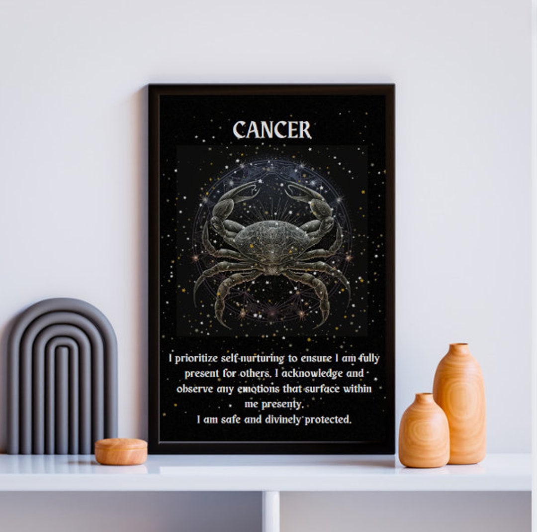 Cancer Sign Wallpaper Poster Positive Affirmation Digital Download PNG ...