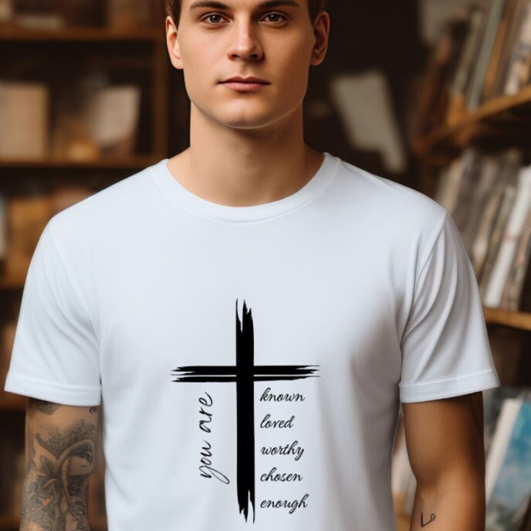 T-shirt for Christian Shirt With Cross Gift for Religious Friend Bible ...