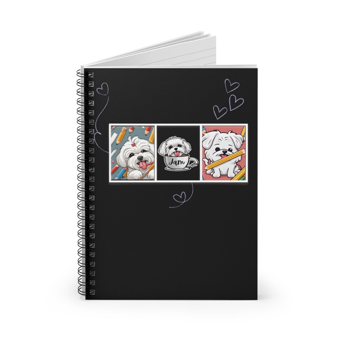 Cute Maltese Journal With Dogs Maltese Personalize Notebook With ...