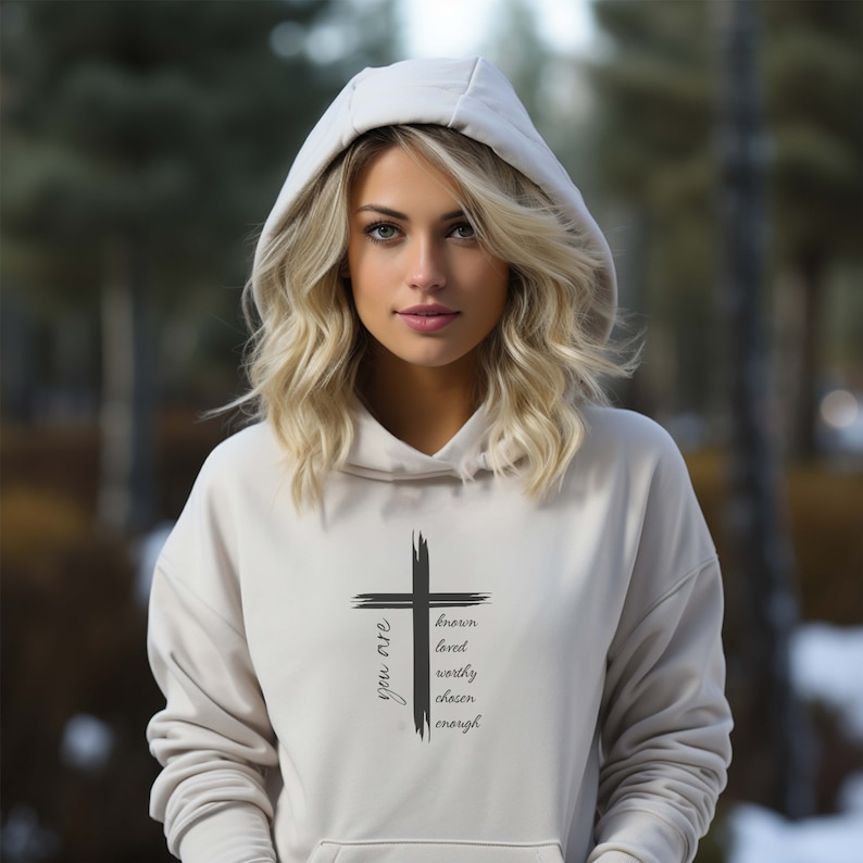Hoodie for Christian Sweatshirt With Cross Gift for Religious Friend ...