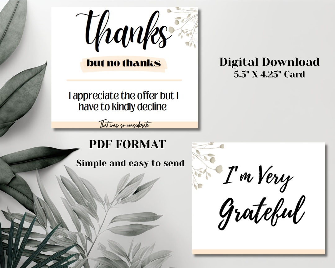 Professional Thank You No Thank You Card Digital Thank You - Etsy