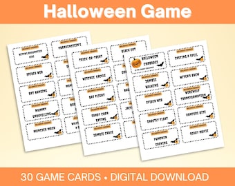 Printable PDF Halloween Charades Party Game Idea - Etsy