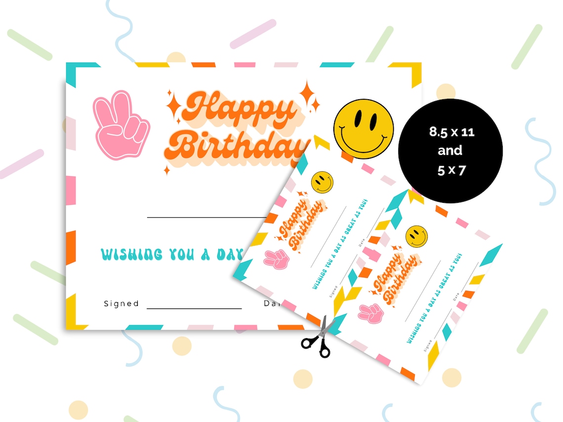 Birthday Certificate for Student, Groovy Birthday, Birthday Certificate ...