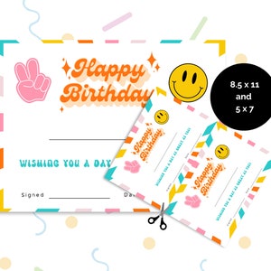 Birthday Certificate for Student, Groovy Birthday, Birthday Certificate ...