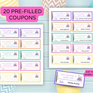 Printable Easter Coupons for Kids, Editable Kids Easter Coupon Book ...