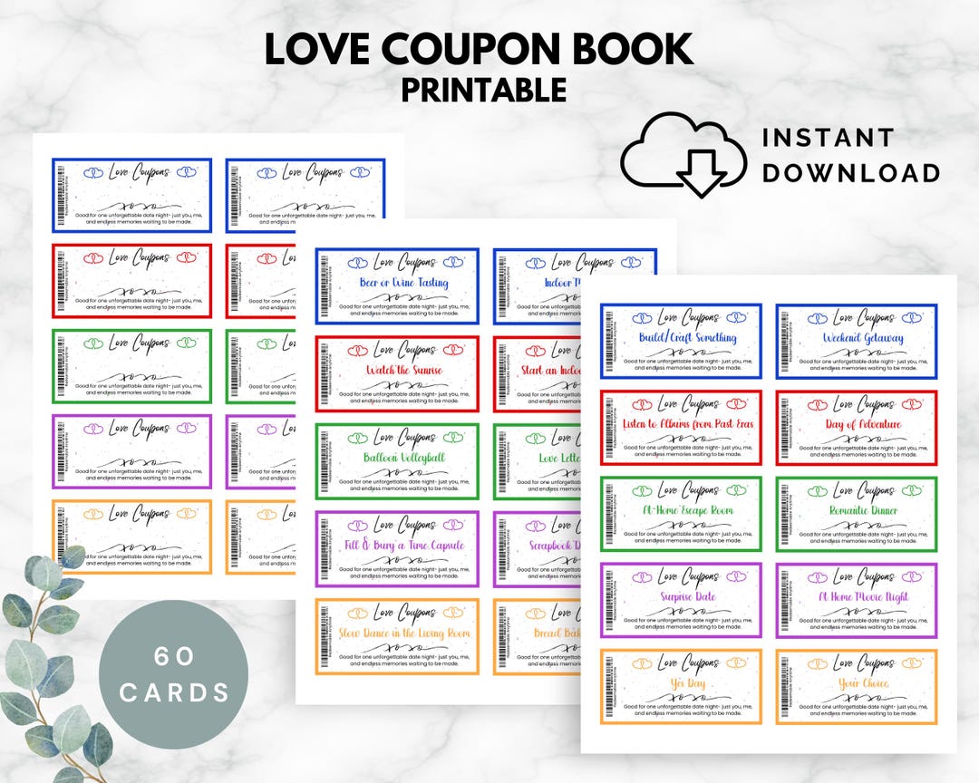 Date Night Cards Printable, Love Coupons, Editable Date Night Coupons ...