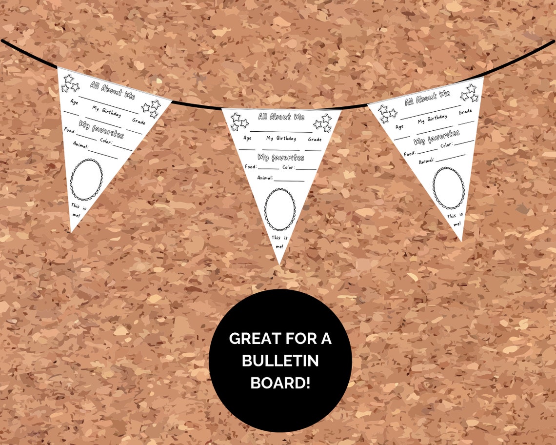 Printable Back to School Pennant Flag, Classroom Bulletin Board, All ...