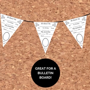 Printable Back to School Pennant Flag, Classroom Bulletin Board, All ...