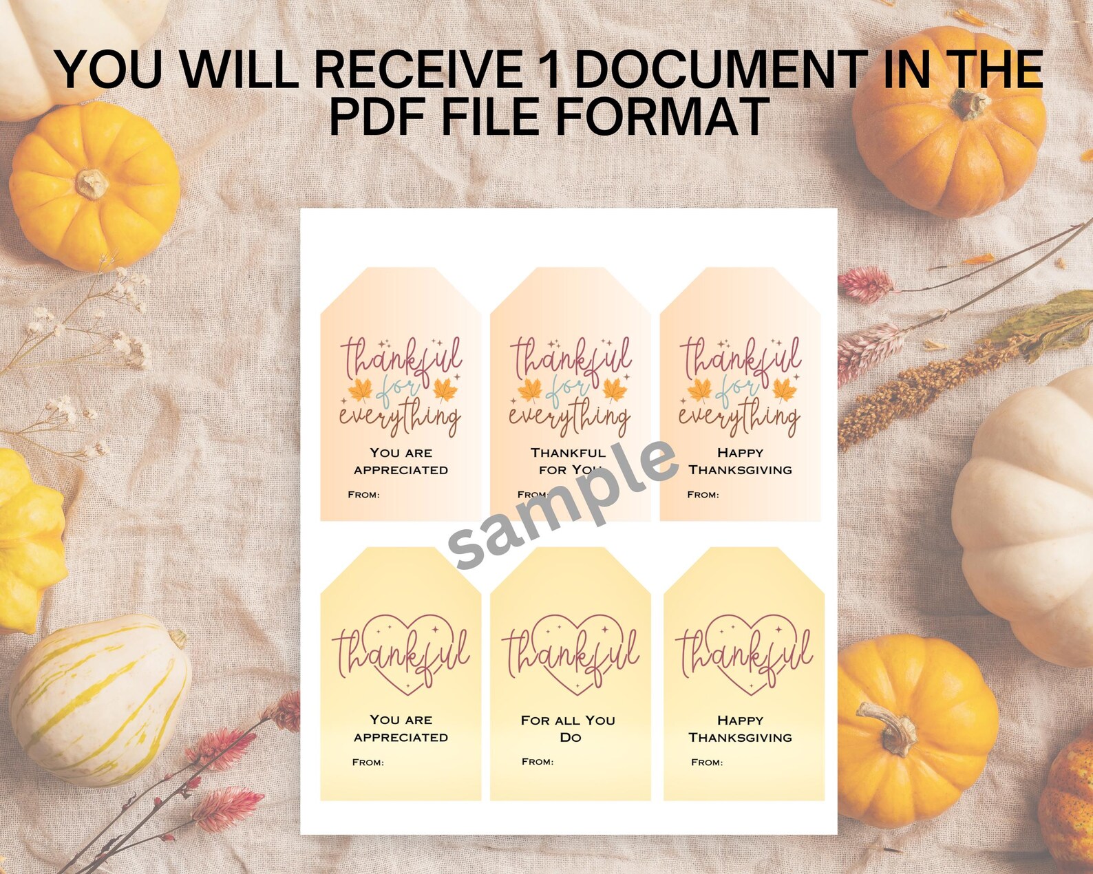 Printable Thanksgiving Treat Tags, Fall Printable Tags, Happy ...