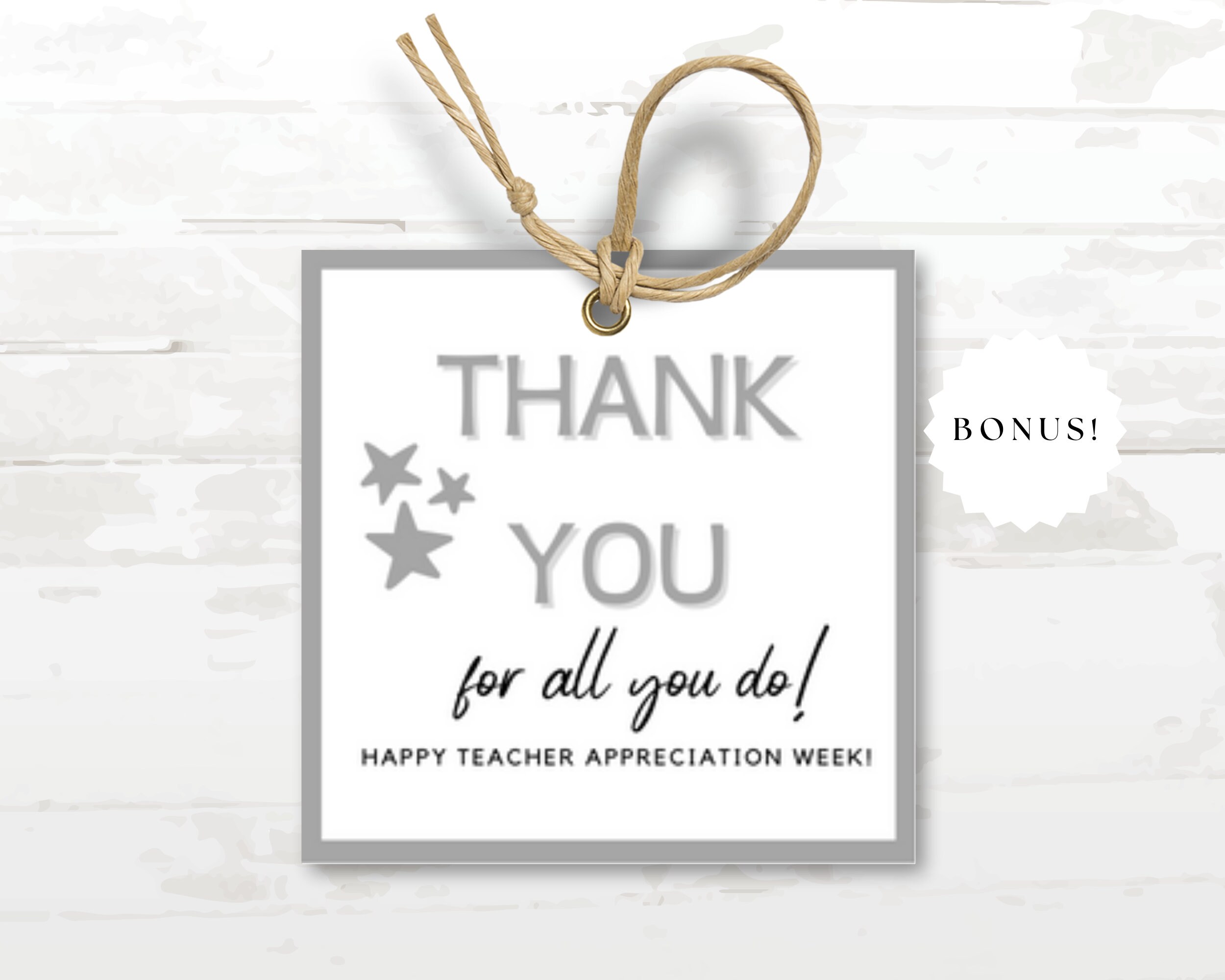 Printable Teacher Appreciation Gift Tag, Thank You for All You Do, You ...