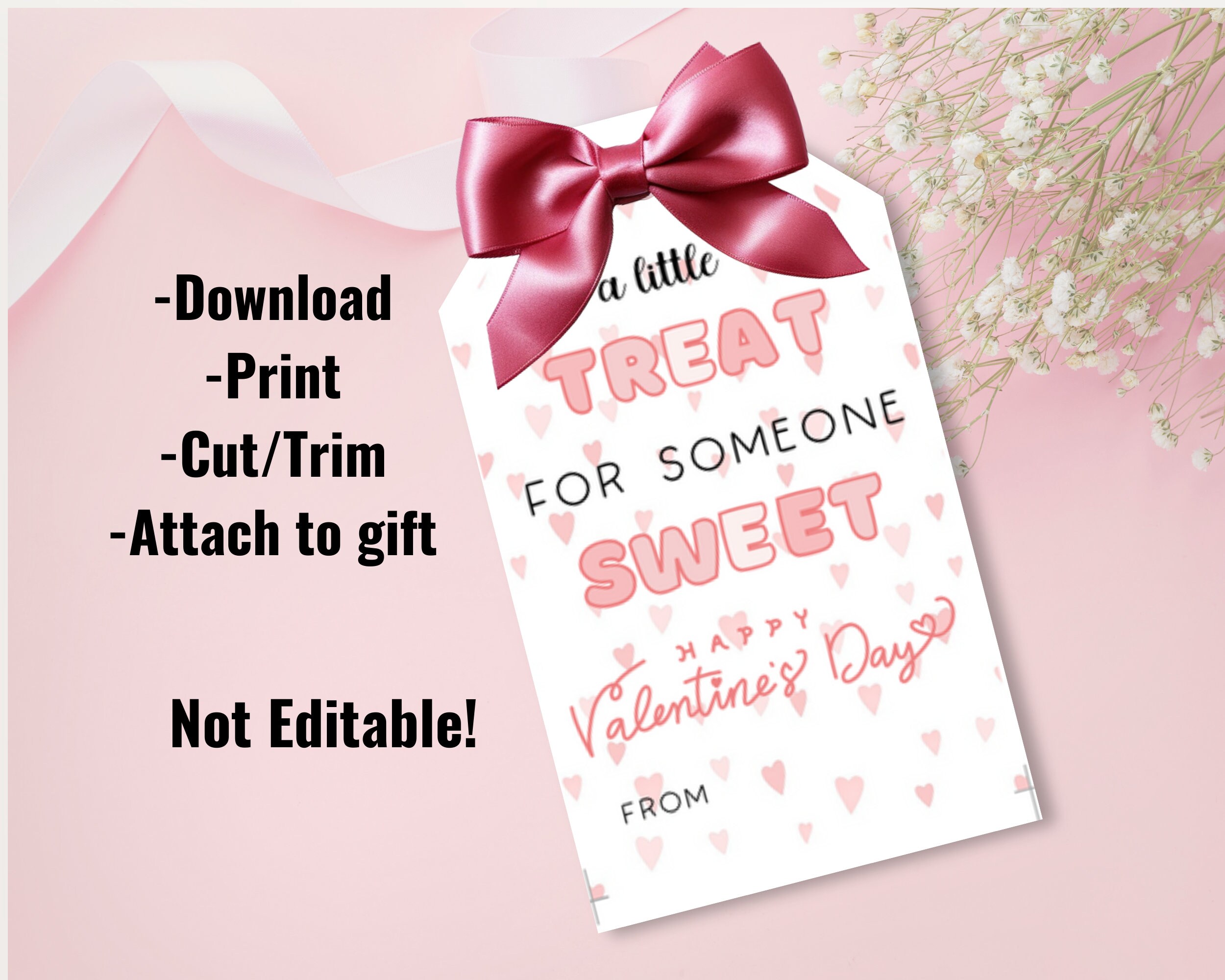 Valentines Day Treat Tags, Valentine Sweet Treat Tag, Teacher Gift Tag ...