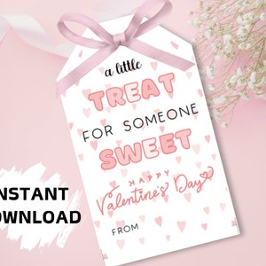 Valentines Day Treat Tags, Valentine Sweet Treat Tag, Teacher Gift Tag ...