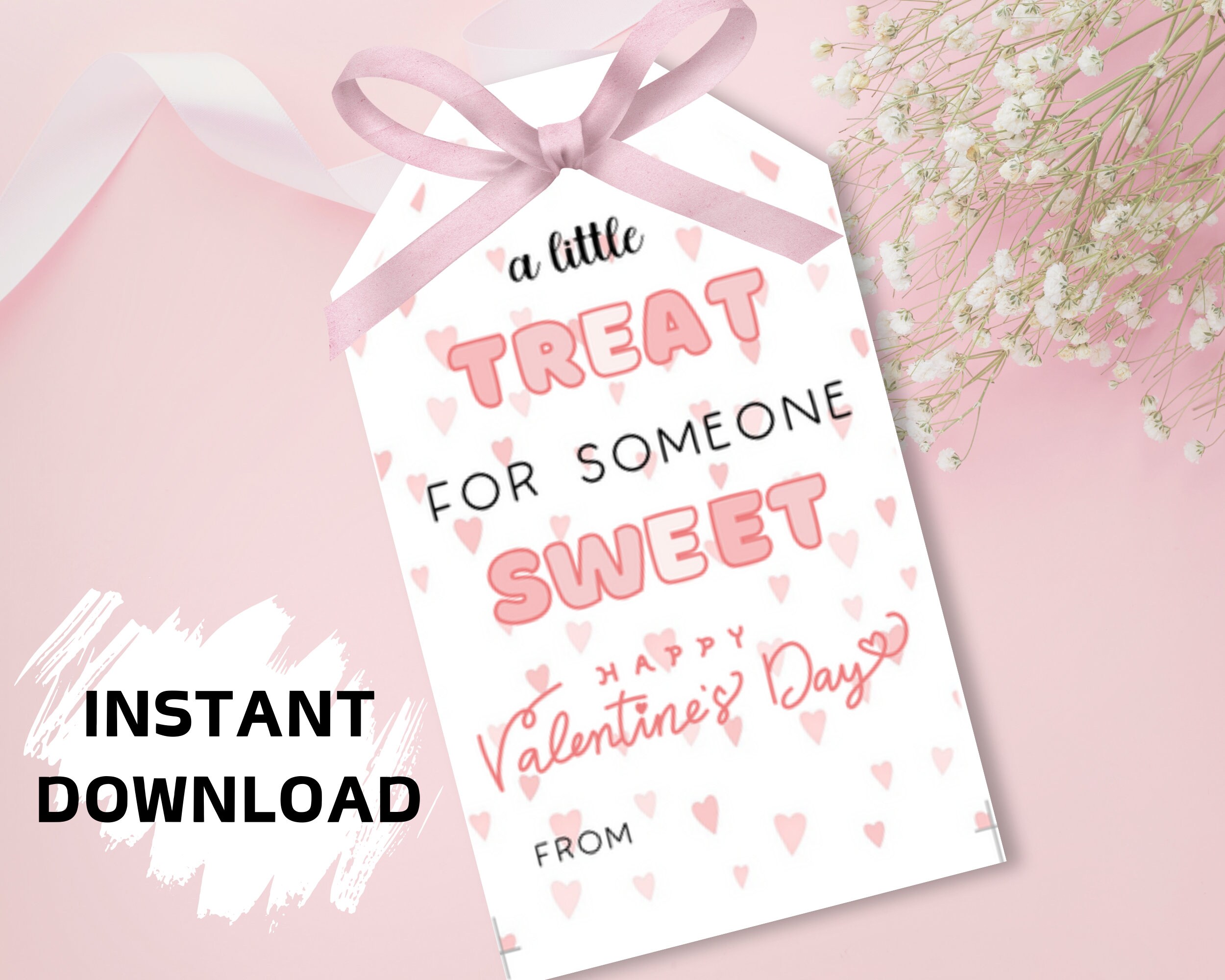 Valentines Day Treat Tags, Valentine Sweet Treat Tag, Teacher Gift Tag ...