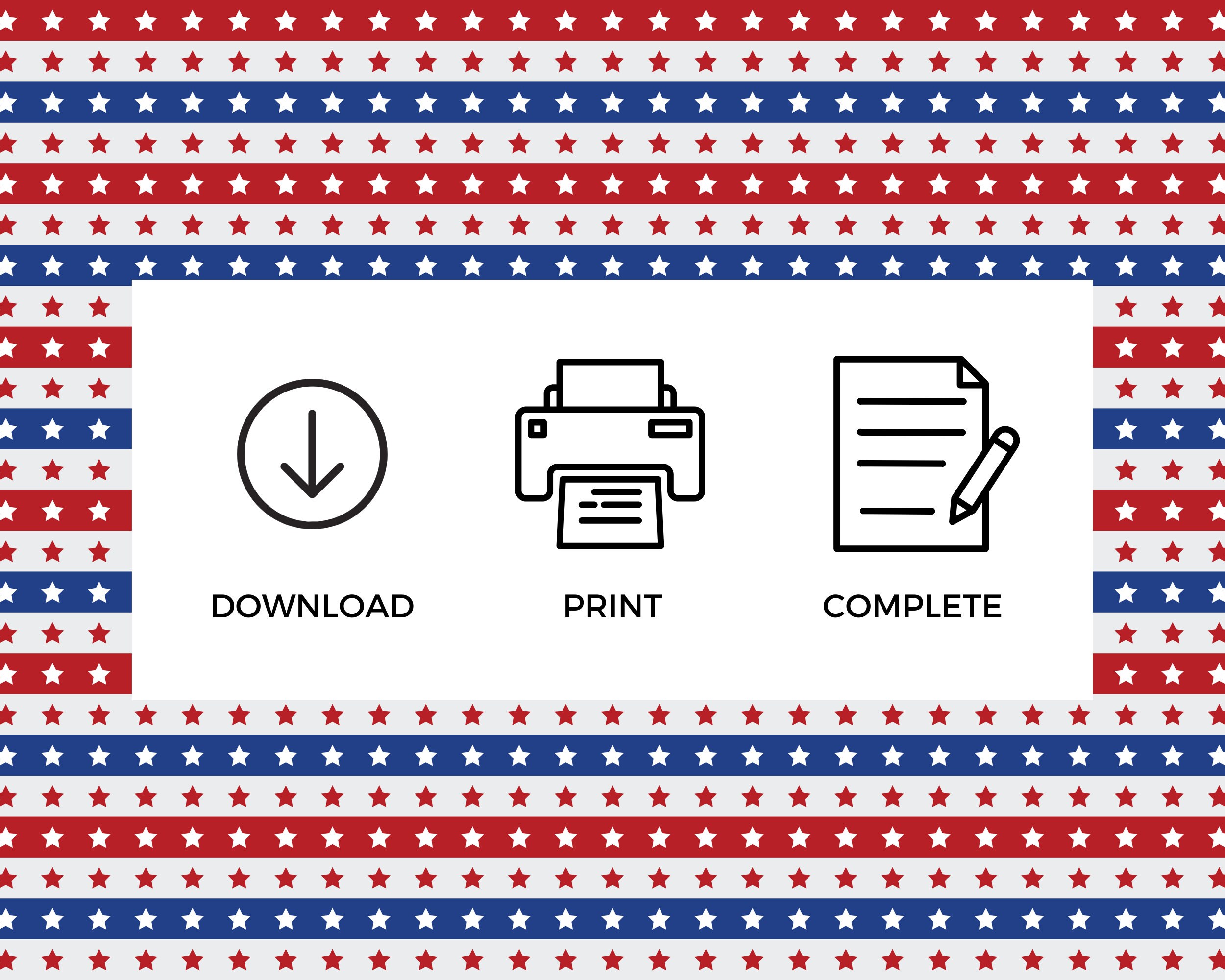 4th of July Placemat Activity Coloring Page Digital 11 X 8.5 Kids Party ...