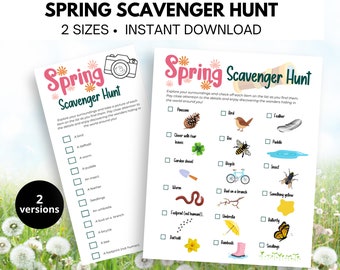 Spring Photo Scavenger Hunt, Printable Spring Party Game for Kids ...
