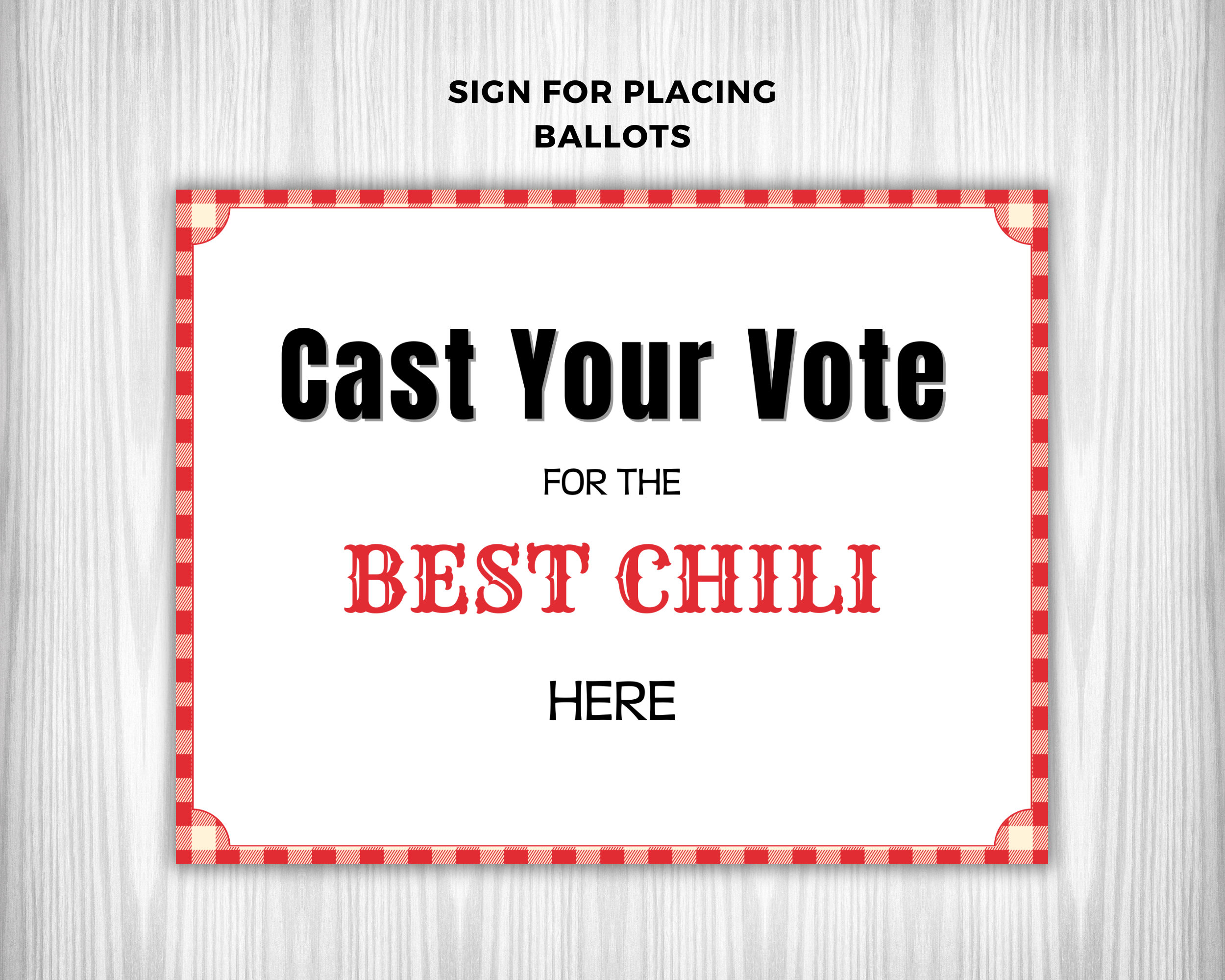 Chili Cook off Party Printable, Voting Ballots, Chili Numbers, Award ...