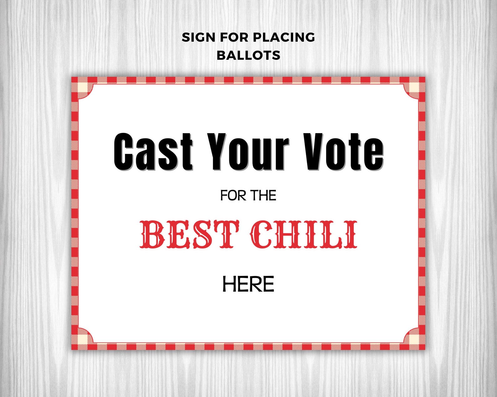 Chili Cook off Party Printable, Voting Ballots, Chili Numbers, Chili ...