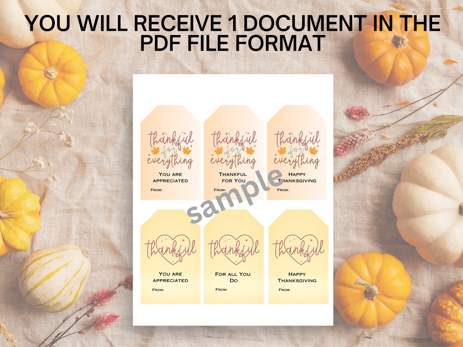 Printable Thanksgiving Treat Tags, Fall Printable Tags, Happy ...