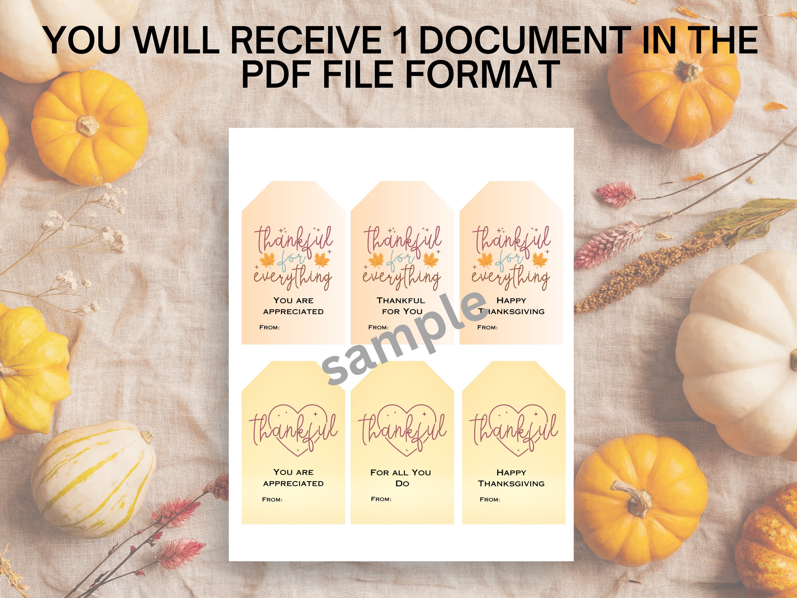 Printable Thanksgiving Treat Tags, Fall Printable Tags, Happy ...