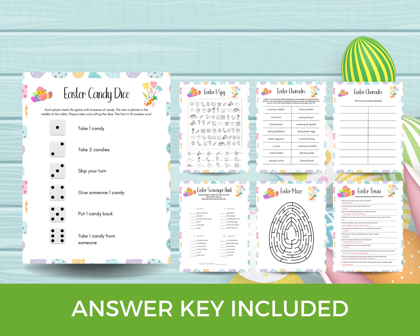 Easter Games Bundle Printable, Easter Activities, Easter Party Games ...