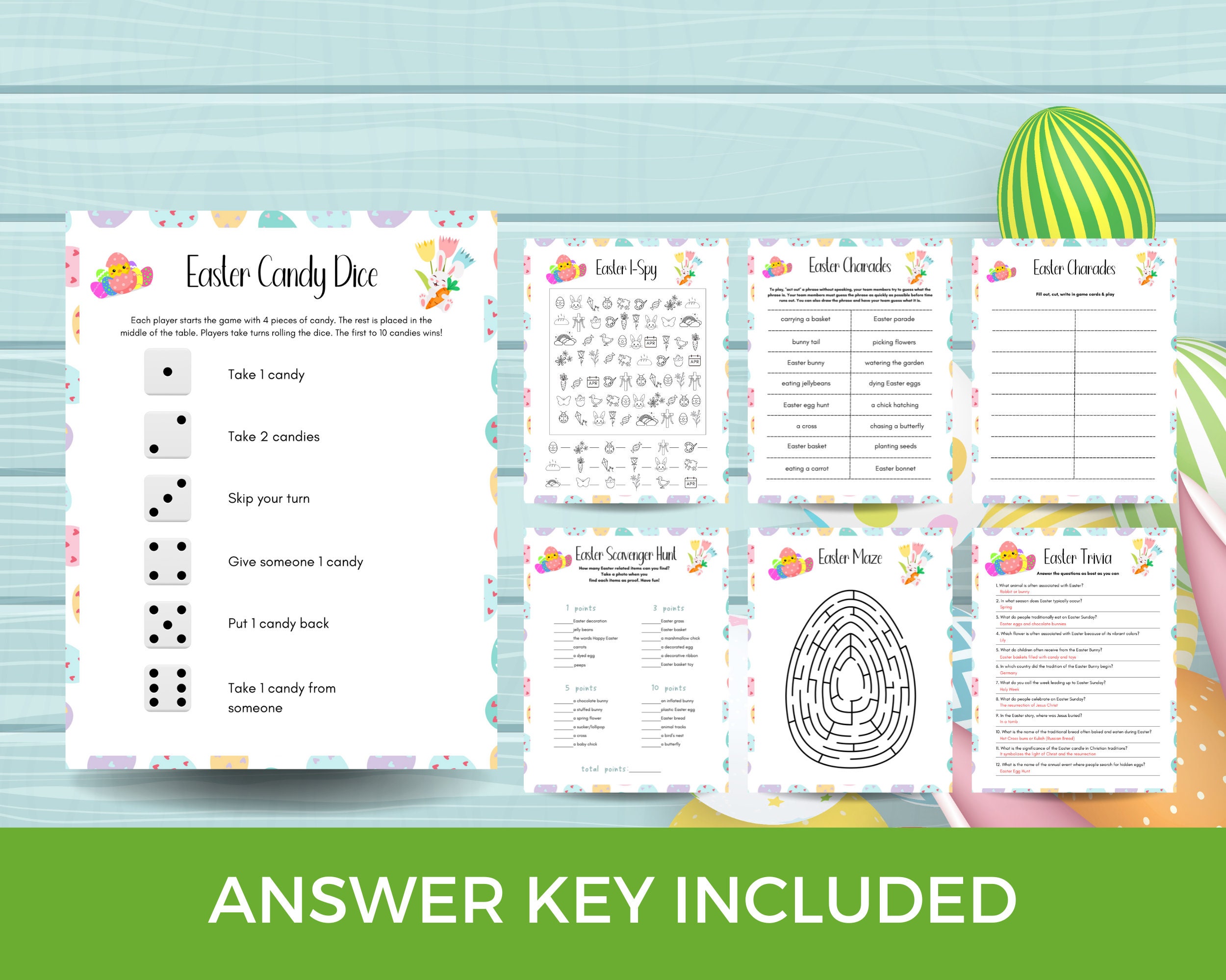 Easter Games Bundle Printable, Easter Activities, Easter Party Games ...