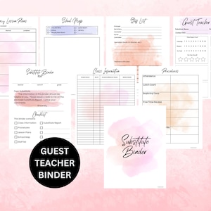 Substitute Teacher Binder Templates, Substitute Plans, Sub Plan ...