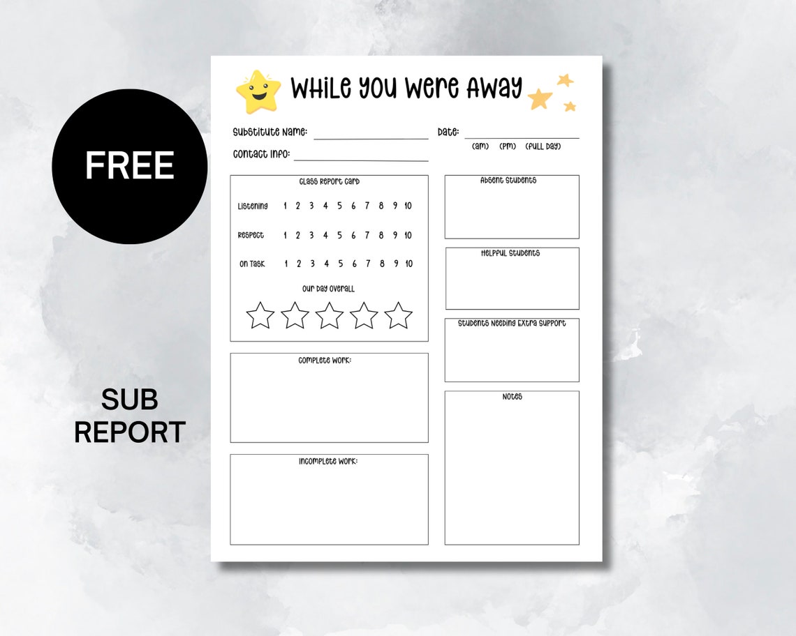 Substitute Teacher Reward Ticket Printable, Substitute Teacher Resource ...