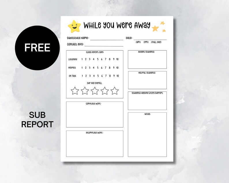 Substitute Teacher Reward Ticket Printable, Substitute Teacher Resource ...