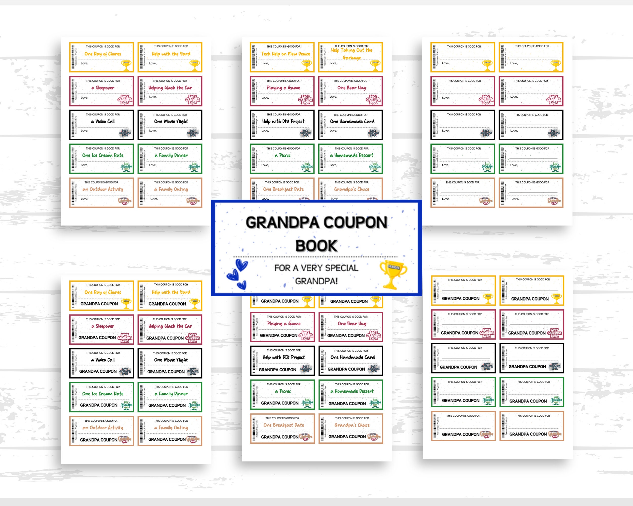 Grandpa Coupons, Coupon Book for Grandpa, Gift for Grandpa Printable ...