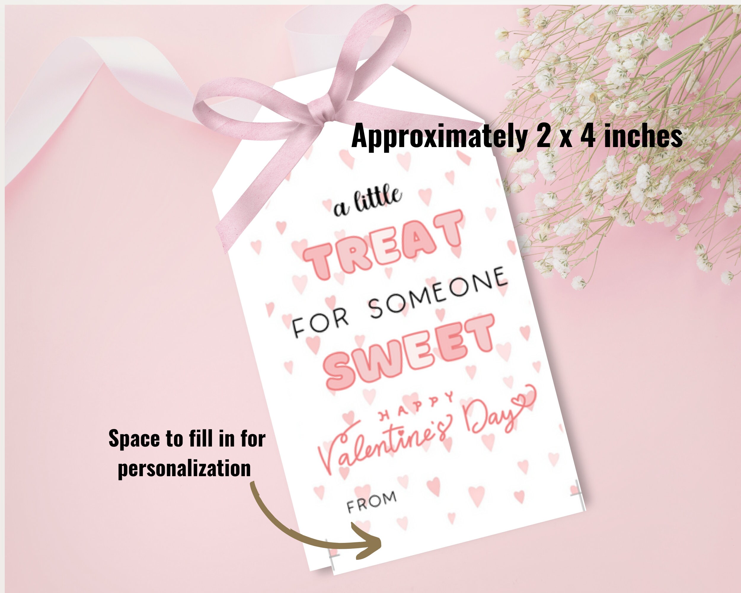 Valentines Day Treat Tags, Valentine Sweet Treat Tag, Teacher Gift Tag ...