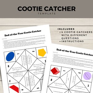 End of the Year Activity Cootie Catcher Printable, Game for 2-6 Grade ...