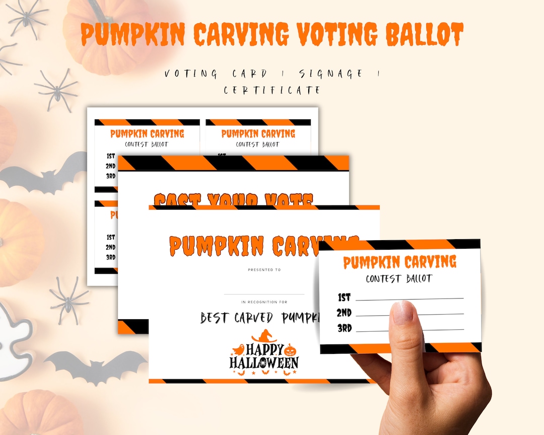 Printable Pumpkin Carving Contest Voting Ballots, Pumpkin Carving ...