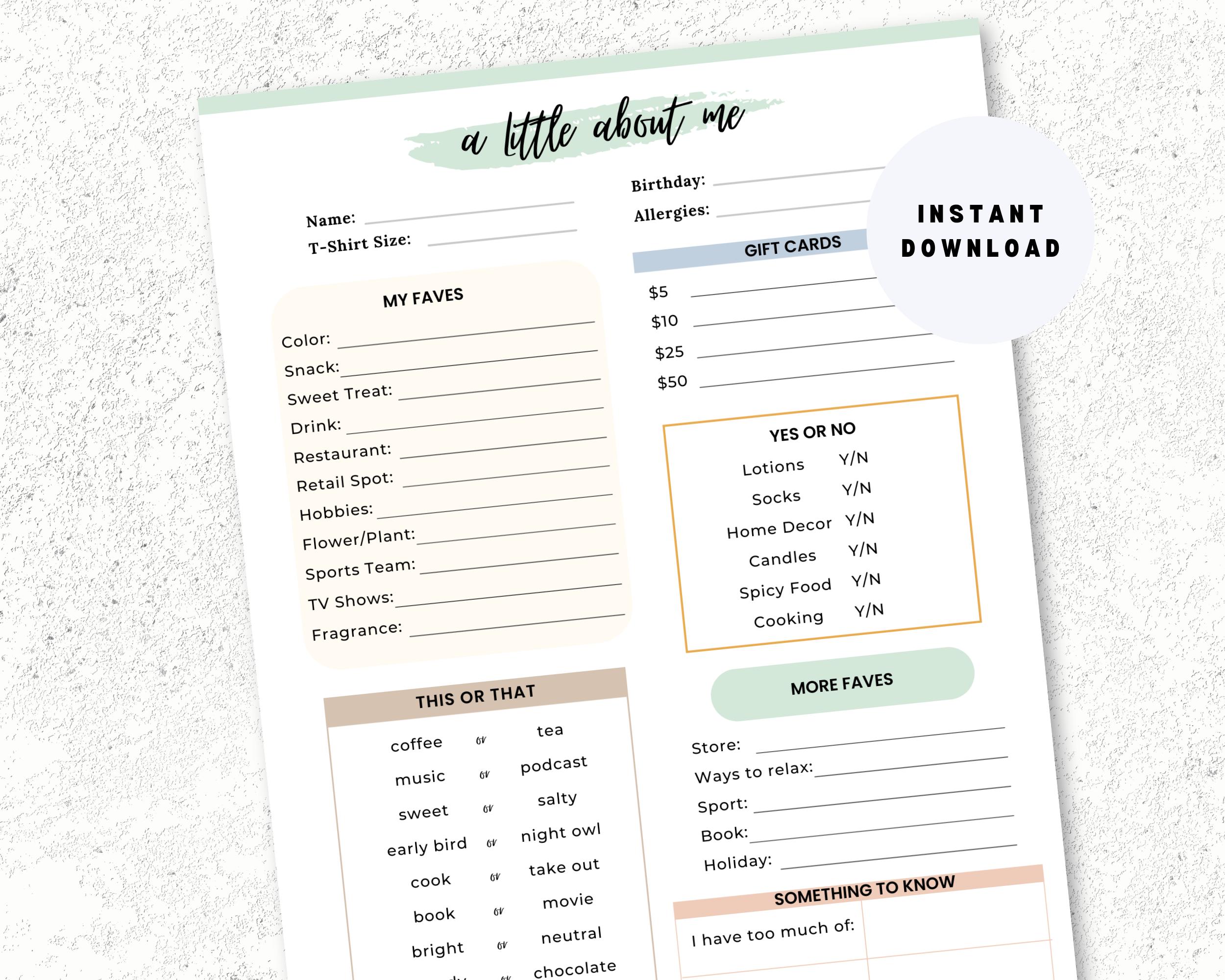 Get To Know You Grid Template