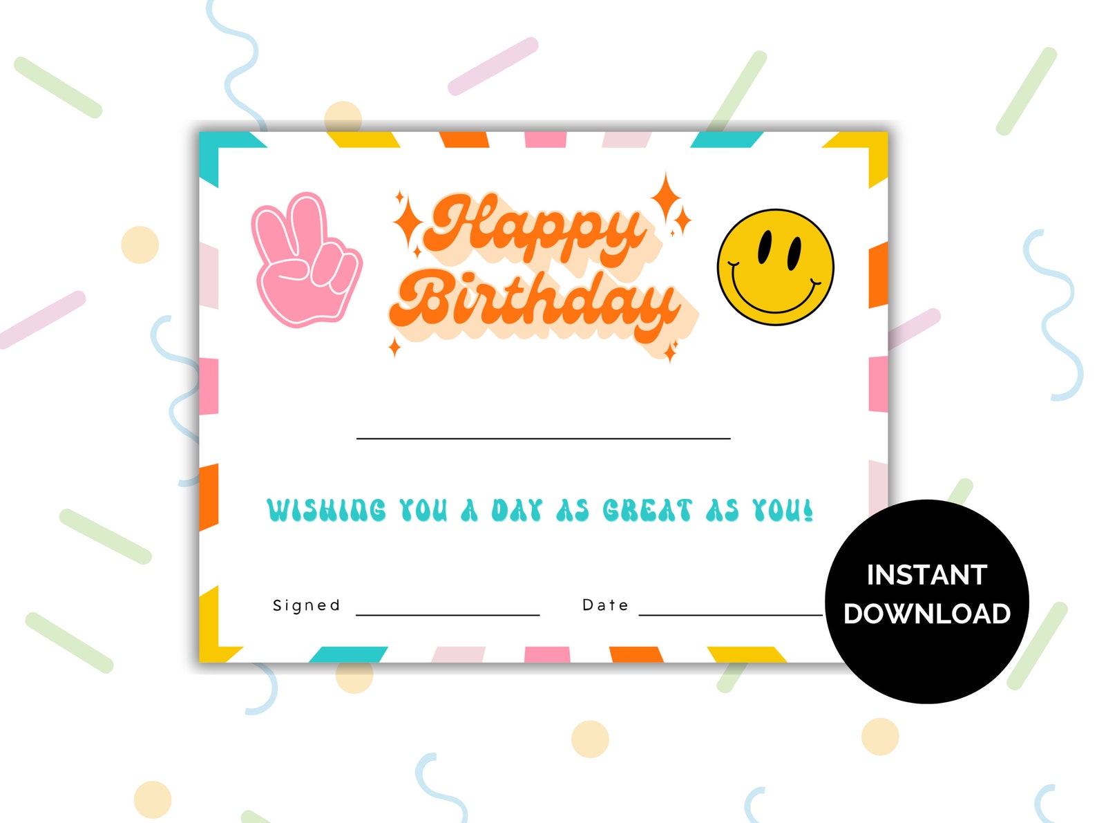 Birthday Certificate for Student, Groovy Birthday, Birthday Certificate ...