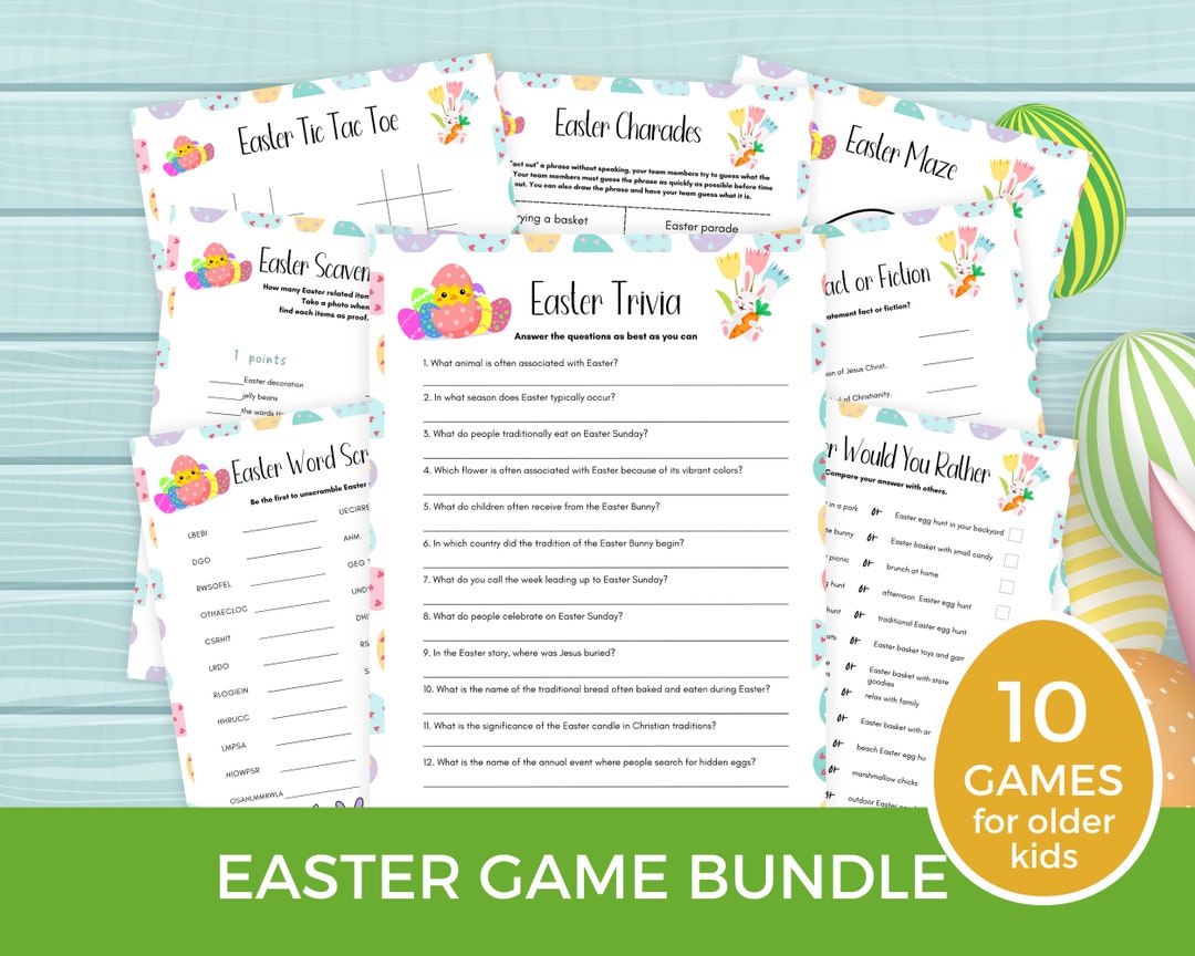 Easter Games Bundle Printable, Easter Activities, Easter Party Games ...