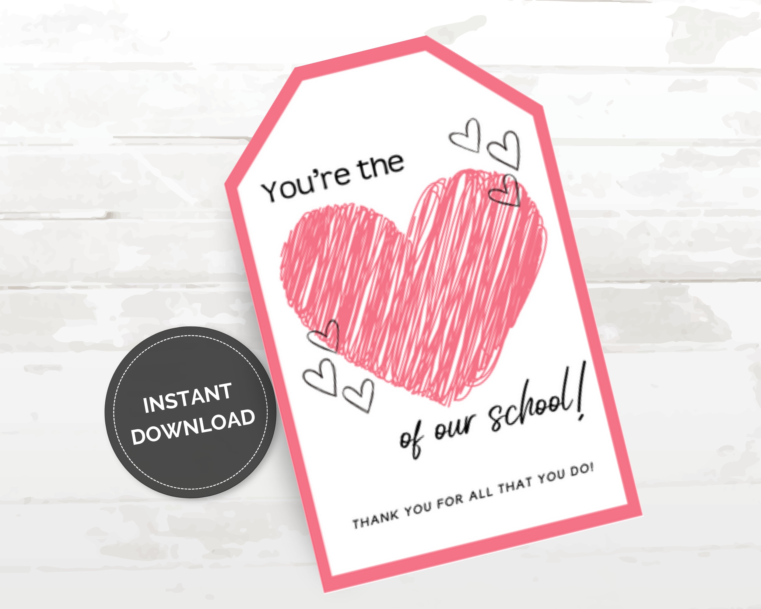 Printable Teacher Appreciation Gift Tag, Thank You for All You Do, You ...