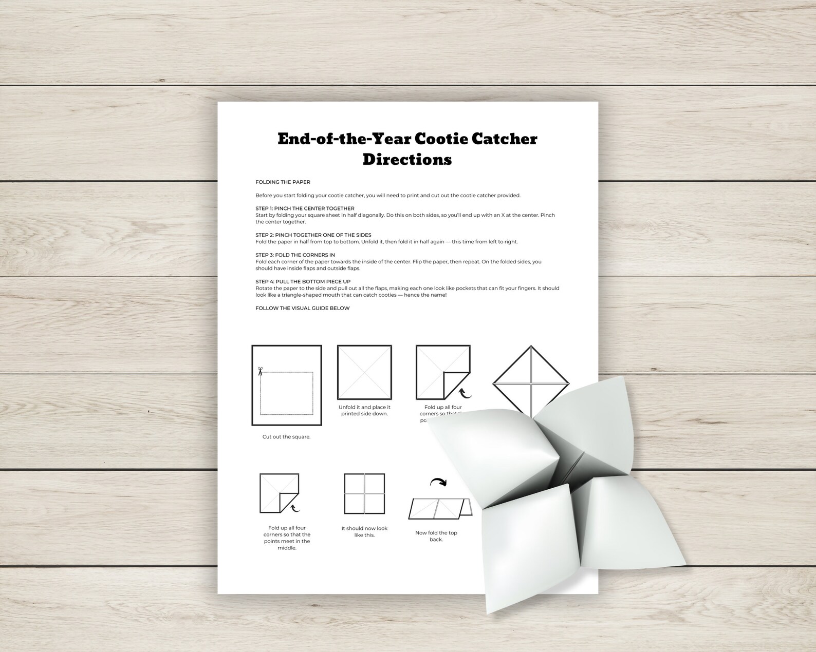 End of the Year Activity Cootie Catcher Printable, Game for 2-6 Grade ...