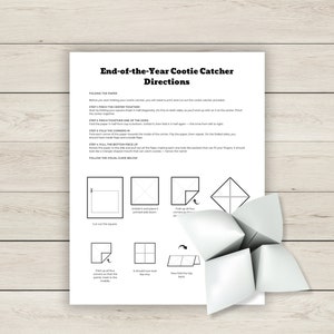End of the Year Activity Cootie Catcher, Fortune Teller Game for ...