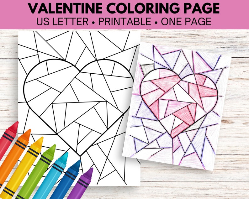 Valentine's Day Coloring Sheet, Children's Valentine's Day, Holiday ...