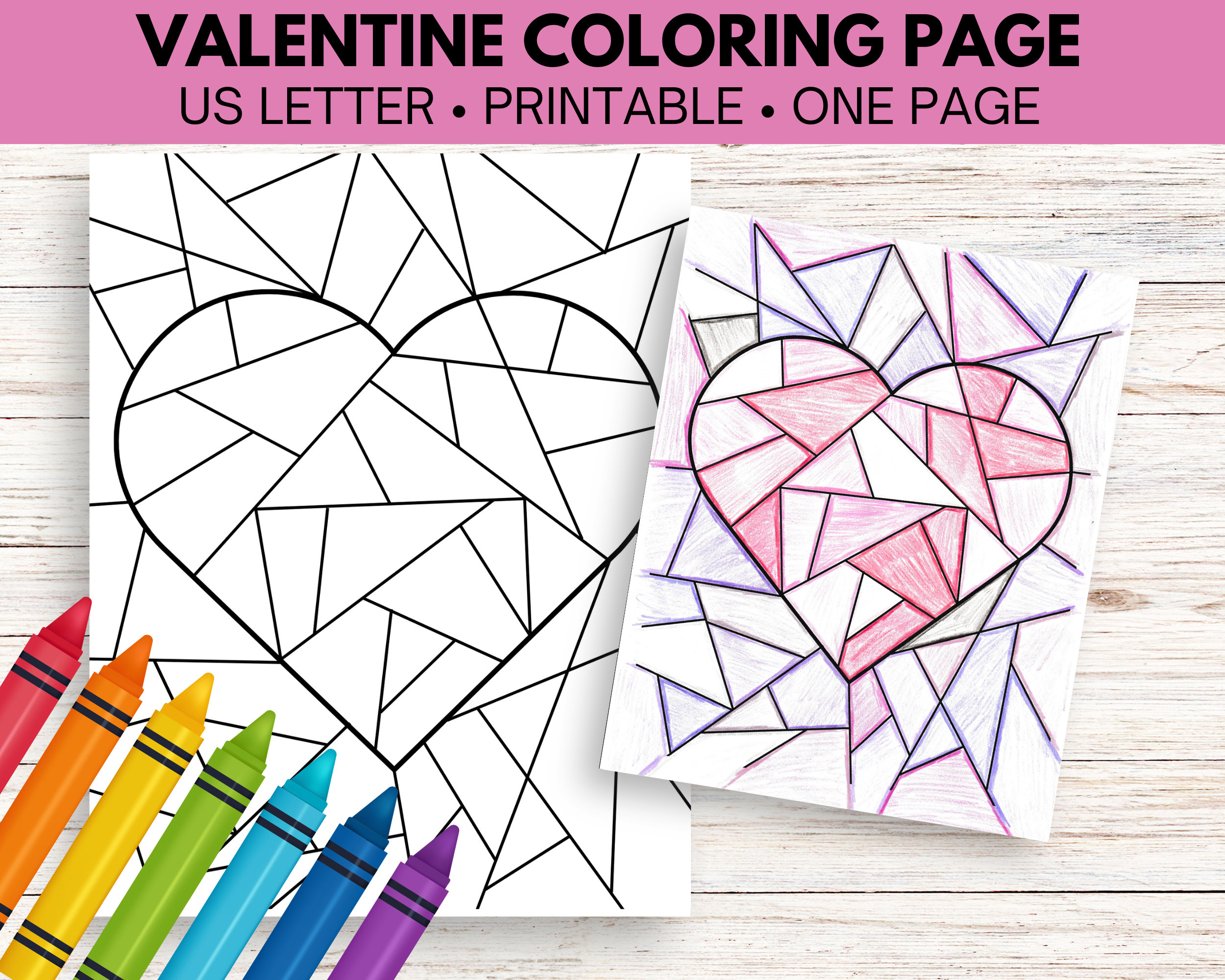 Valentine's Day Coloring Sheet, Children's Valentine's Day, Holiday ...