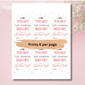 Valentines Day Treat Tags, Valentine Sweet Treat Tag, Teacher Gift Tag ...