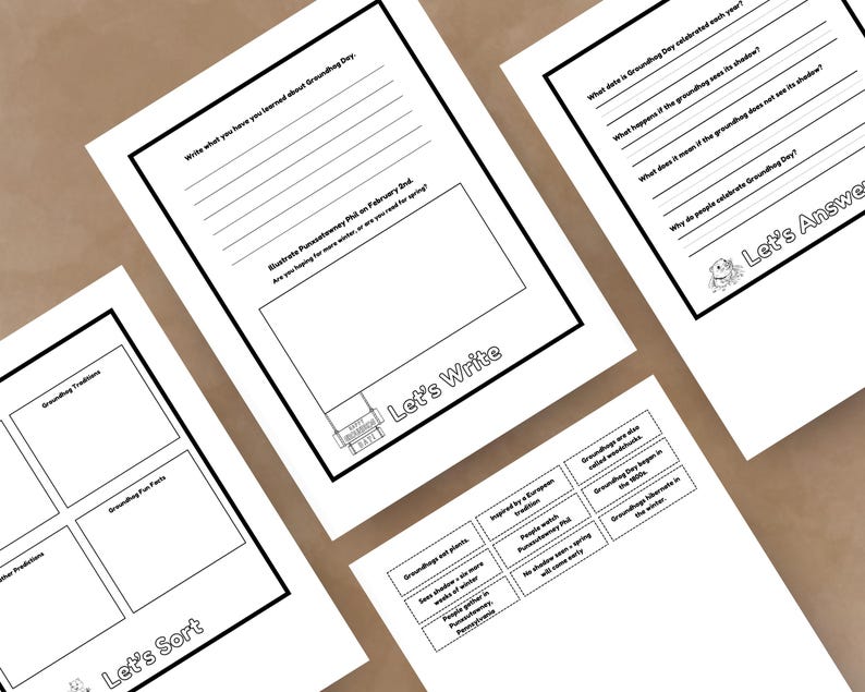 Groundhog Day Flip Book Printable, Groundhog Day Reading, Answering ...