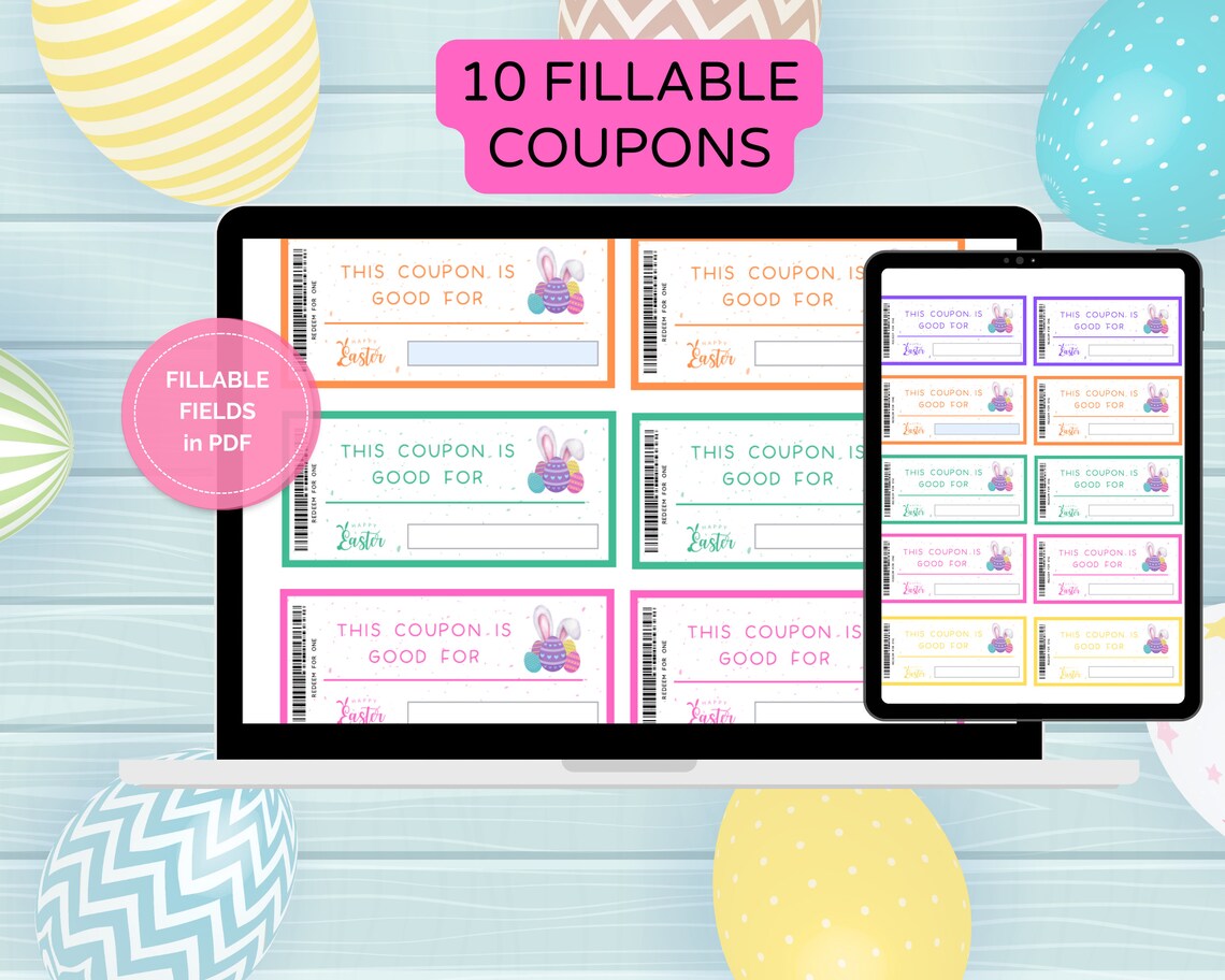 Printable Easter Coupons for Kids, Editable Kids Easter Coupon Book ...