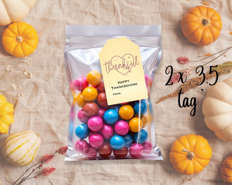 Printable Thanksgiving Treat Tags, Fall Printable Tags, Happy ...