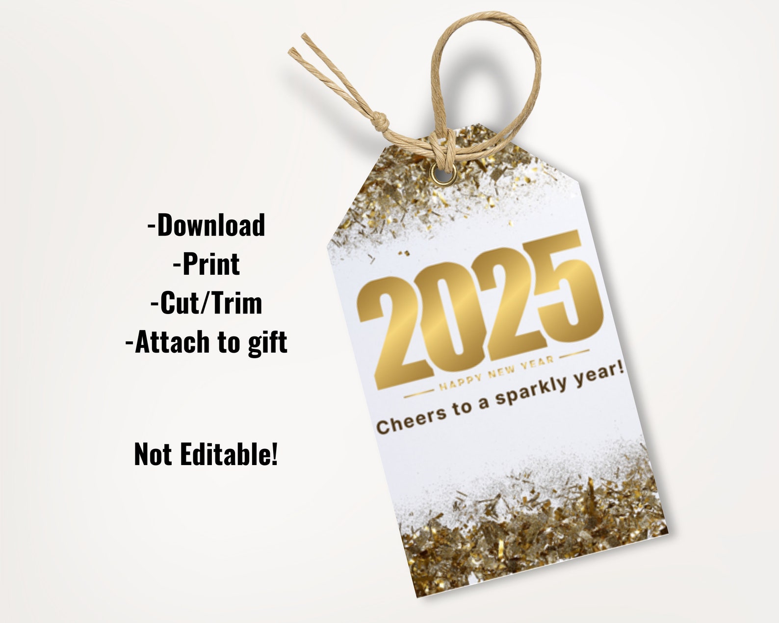 Happy New Year Gift Tag, Printable New Years Tag, New Years Eve Favor ...