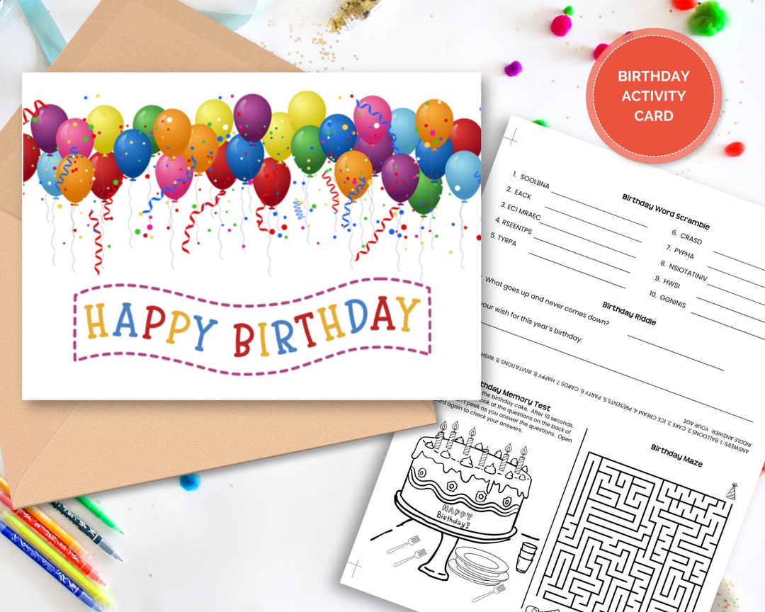 Student Birthday Coloring Card Digital, Coloring Activity Greeting Card ...