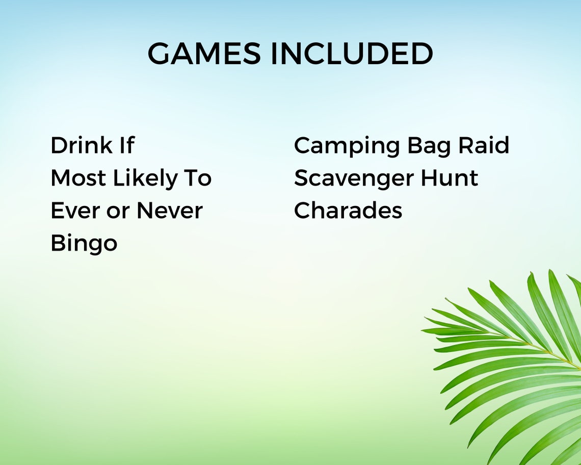 Camping Games, Glamping Party Games, Camping Activities, Camping Games ...