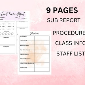 Substitute Teacher Binder Templates, Substitute Plans, Sub Plan ...